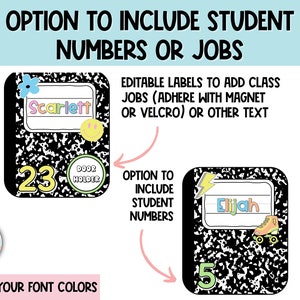 Student Locker Tags or Classroom Name Labels Editable Retro Composition ...