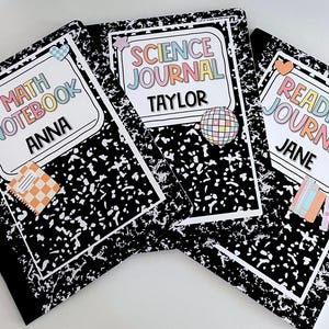 Half Sheet Label Subject Covers for Journals or Folders - Editable ...