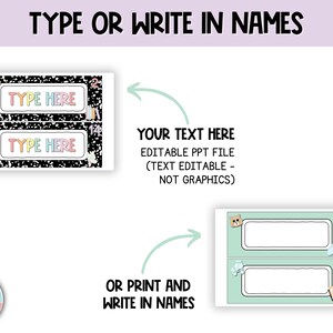 Student Desk Tags or Classroom Name Plates - Editable Template - Pastel ...
