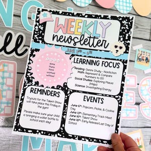 June and July Newsletter Templates - Weekly or Monthly Editable ...