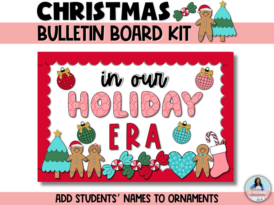 Christmas Bulletin Board Kit - December Classroom Decor - Trendy ...