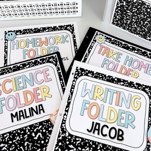 Folder Covers for Homework, Subject, or Take Home Folders - Student and ...