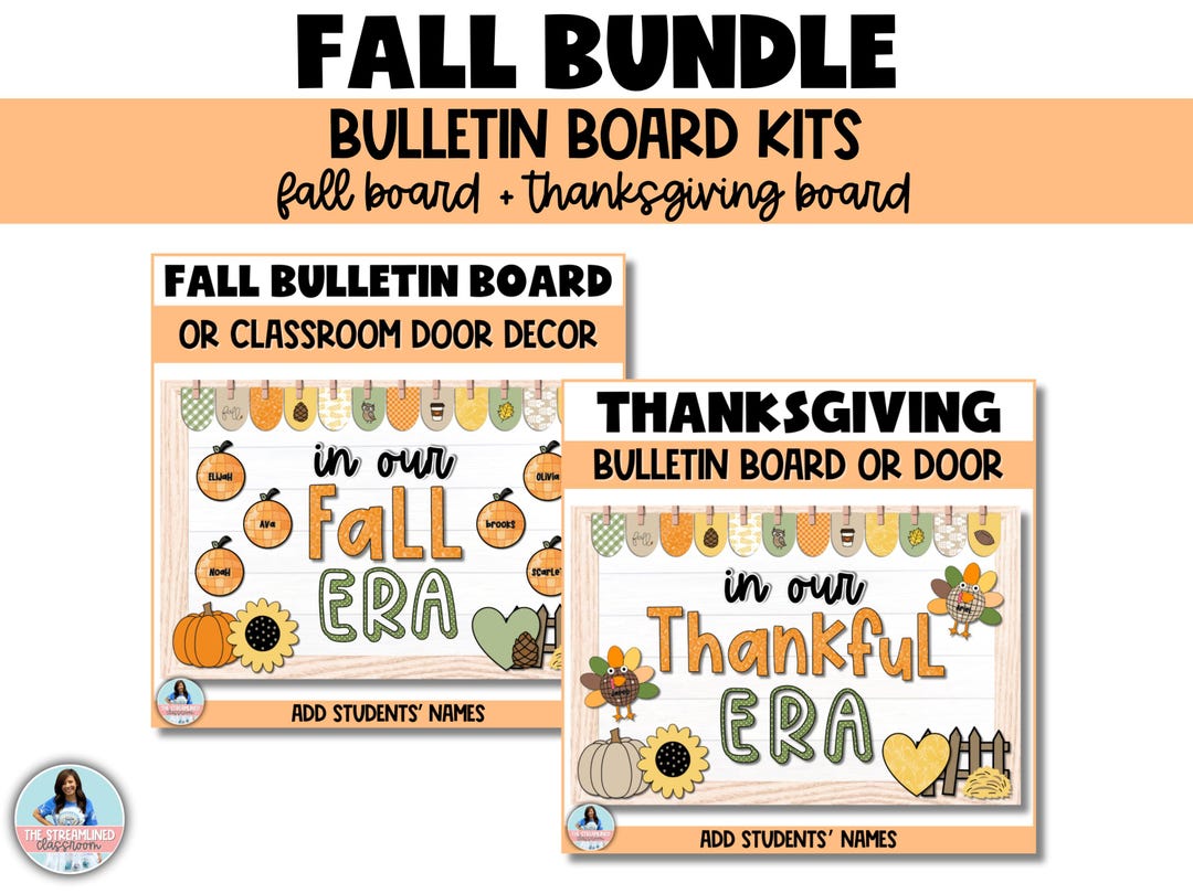 Fall Bulletin Board or Classroom Door Decor Bundle - Printable Fall or ...