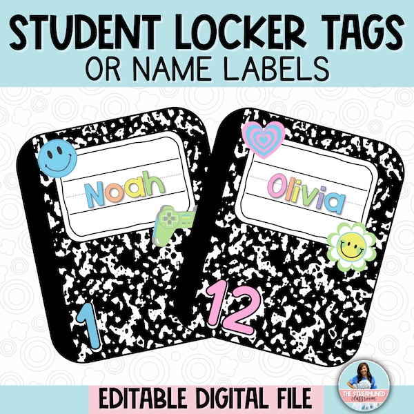 Student Locker Name Tags - Etsy
