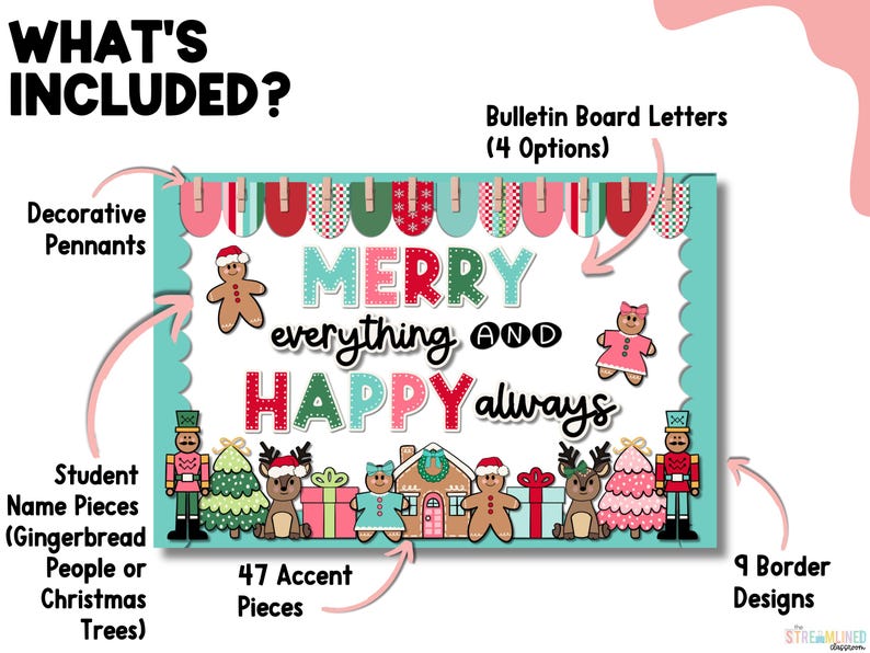 Christmas Bulletin Board Kit | Holiday Door Decor for Classroom ...