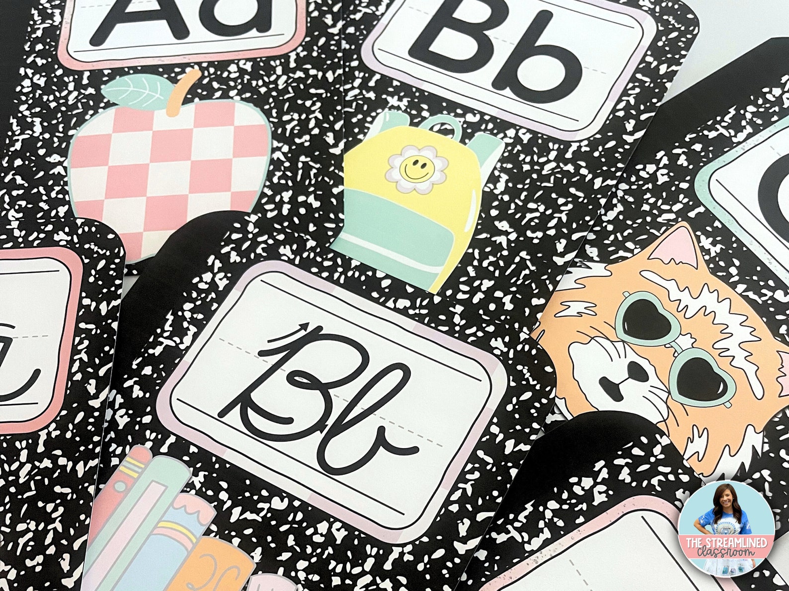 Composition Notebook Alphabet Posters | Pastel Classroom Decor ...