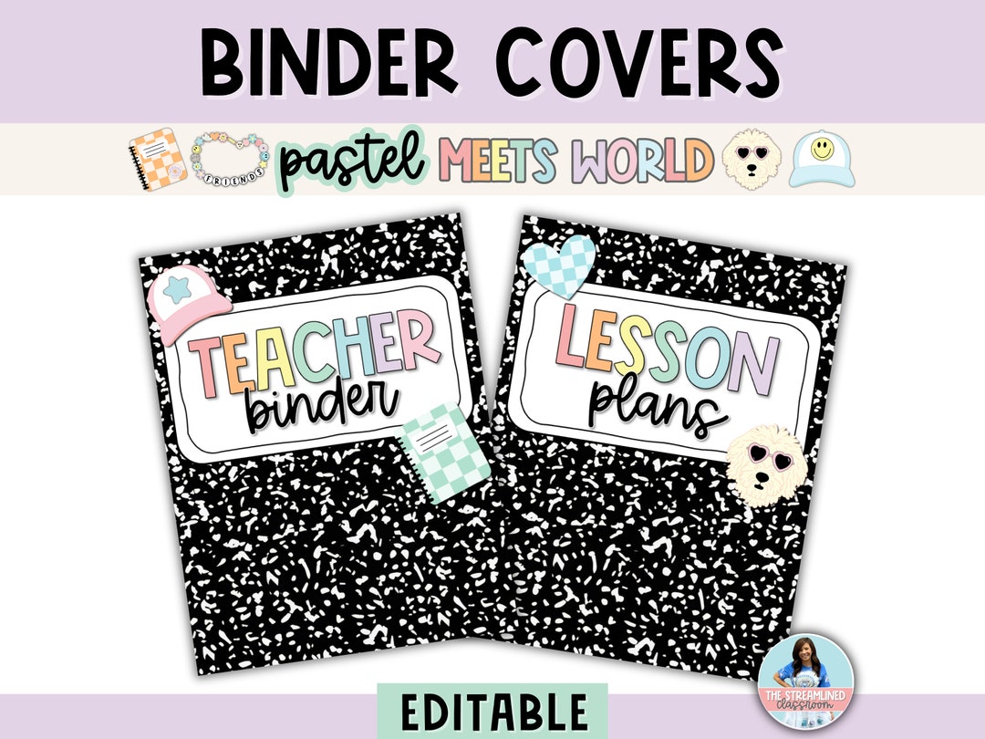 Binder Covers and Spines - Editable Binder Covers for Teachers or ...