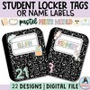 Student Locker Tags or Classroom Name Labels Editable Retro Composition ...