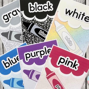 Color Word Posters for Classroom - Editable Printable Posters - Crayons ...