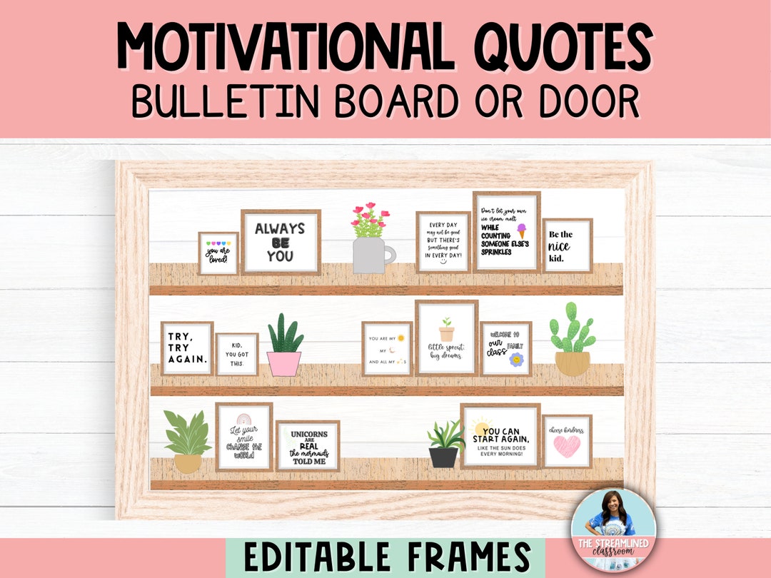 Motivational Quotes Bulletin Board Kit or Classroom Door Includes ...