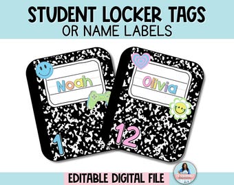 Student Desk Tags or Classroom Name Plates Editable Template Pastel ...