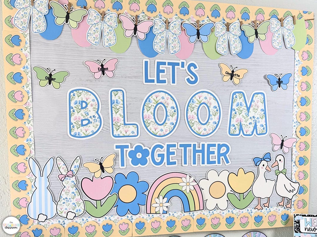 Spring Bulletin Board - Trendy Spring Easter Classroom Decor - March ...