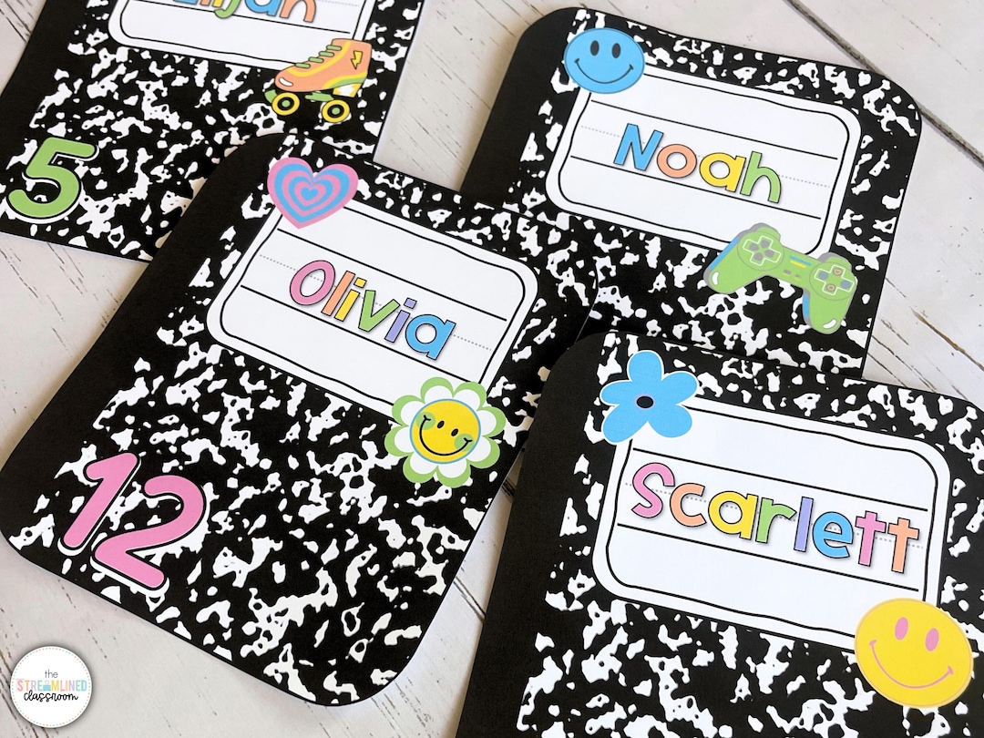 Student Locker Tags or Classroom Name Labels - Editable Retro ...