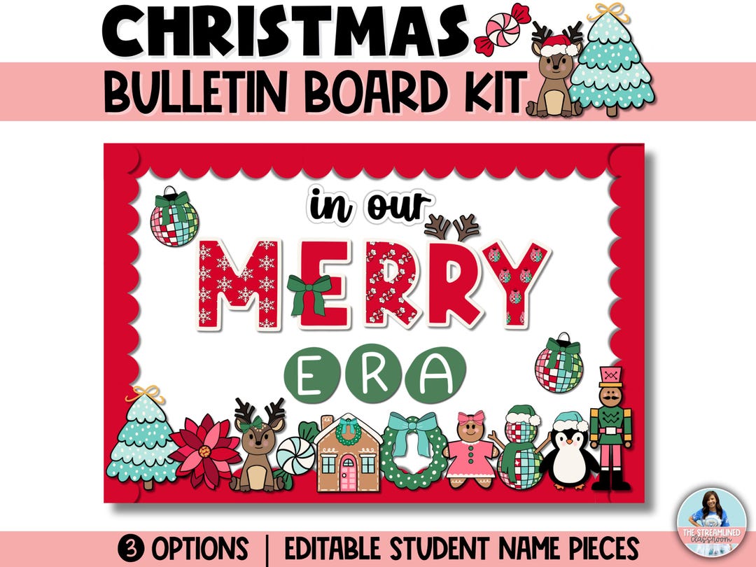 Christmas Bulletin Board Kit or Door Decor - Printable December Holiday ...