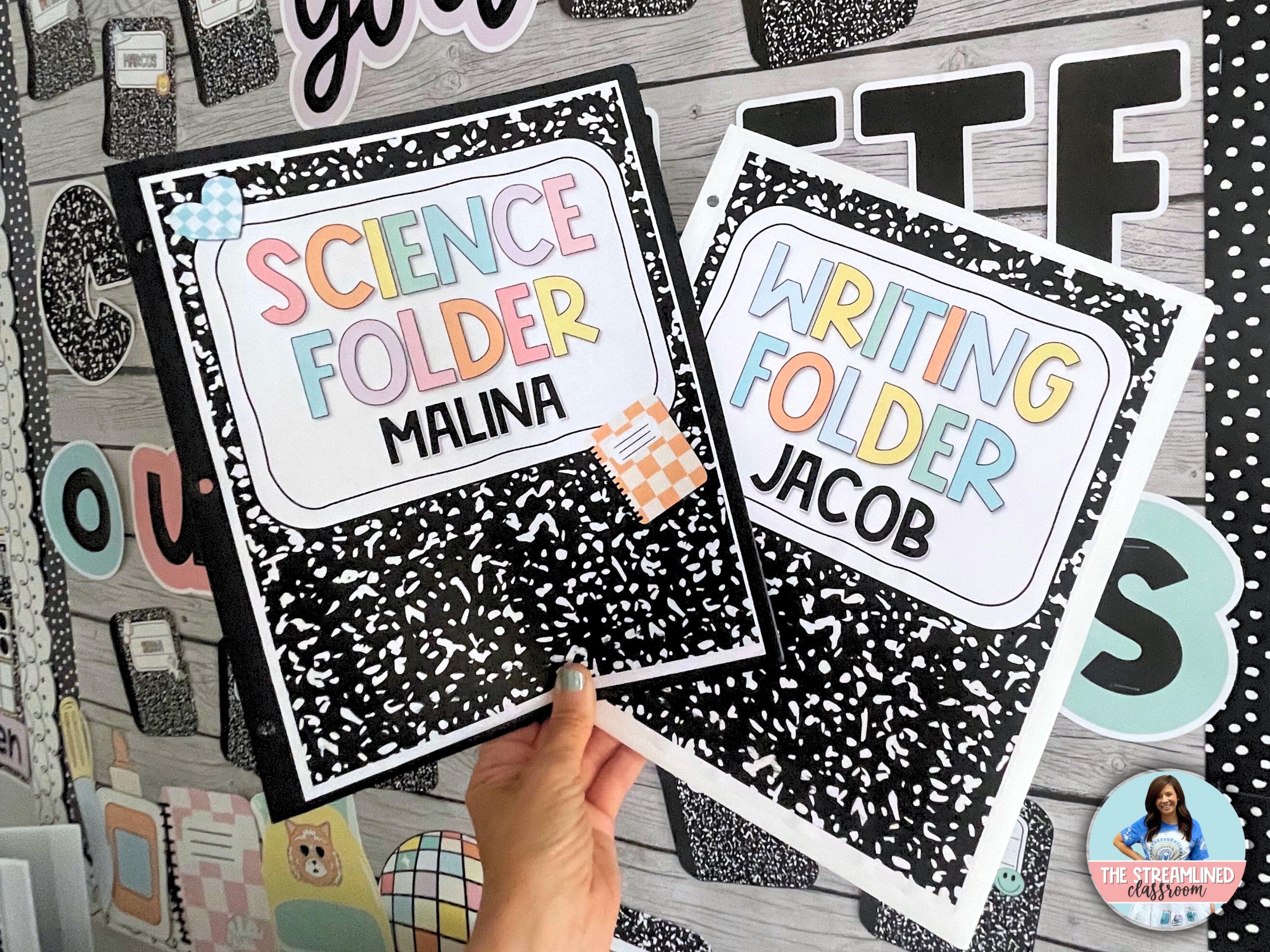 Composition Notebook Labeling Bundle - Teacher Binder Covers - Half ...