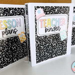 Composition Notebook Labeling Bundle - Teacher Binder Covers - Half ...