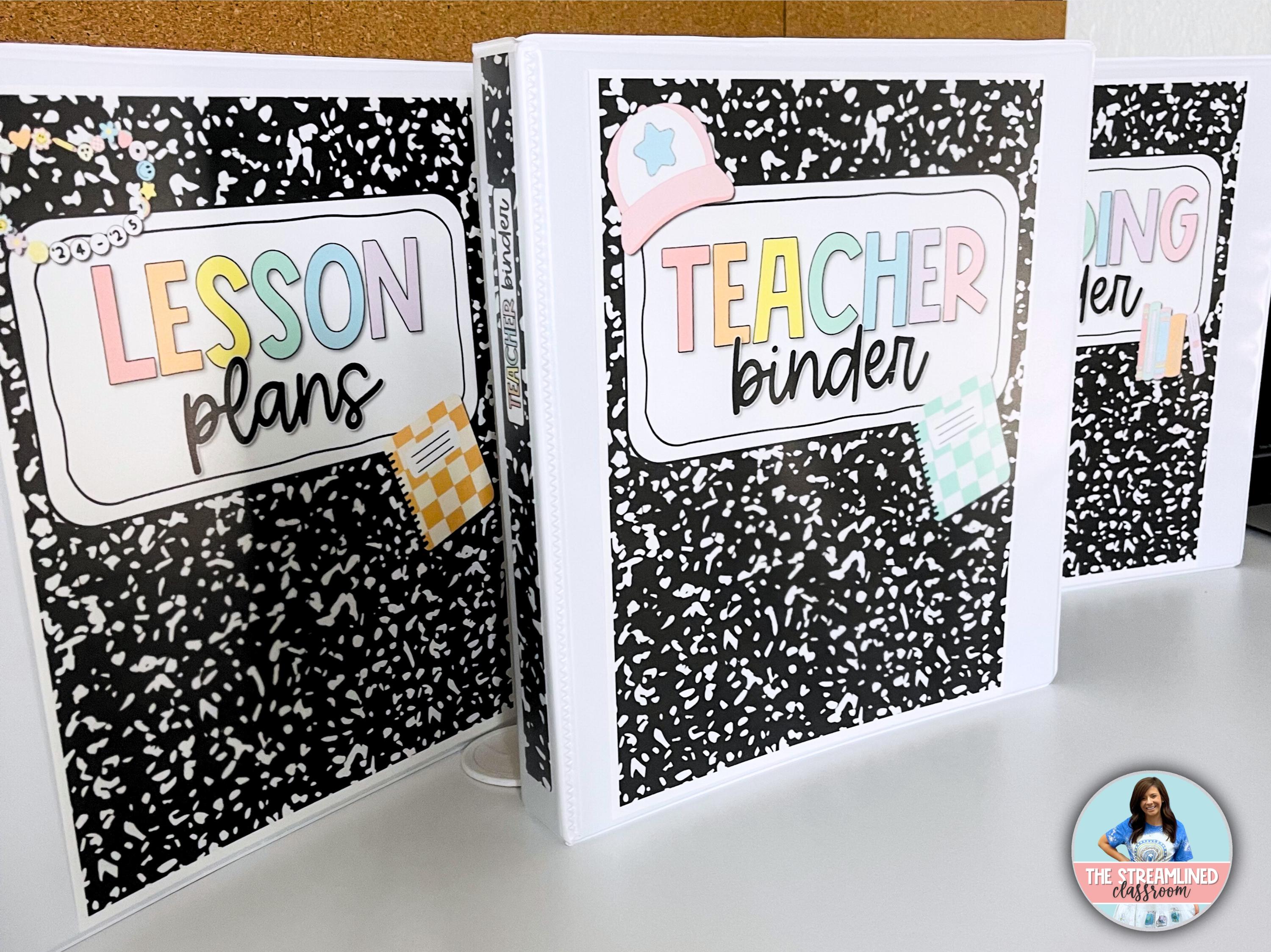 Composition Notebook Labeling Bundle - Teacher Binder Covers - Half ...