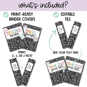 Binder Covers and Spines - Editable Binder Covers for Teachers or ...