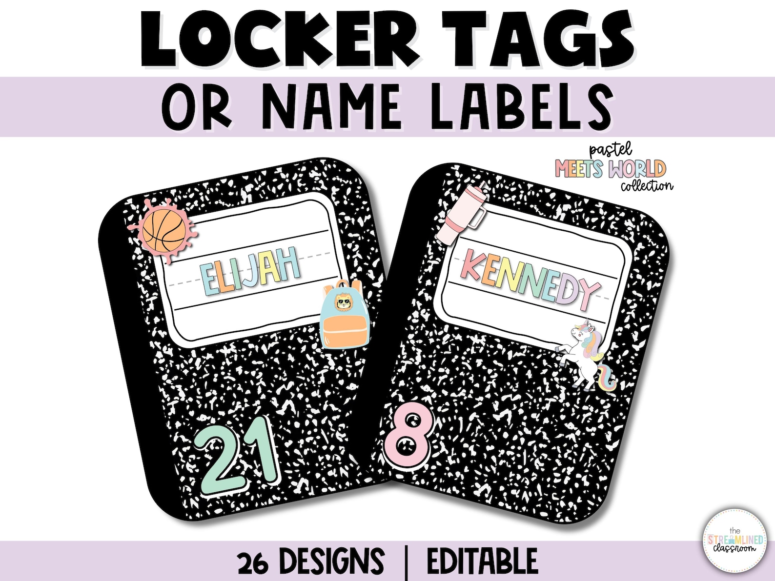Locker Tags or Cubby Tags - Editable Classroom Name Labels for Students ...