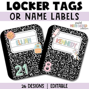 Locker Tags or Cubby Tags - Editable Classroom Name Labels for Students ...