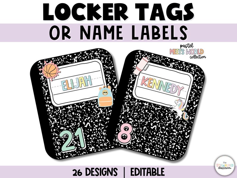 Locker Tags or Cubby Tags - Editable Classroom Name Labels for Students ...