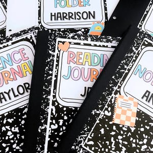 Half Sheet Label Subject Covers for Journals or Folders - Editable ...