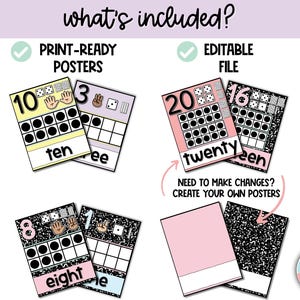 Composition Notebook Themed Number Posters for Classroom - Number ...