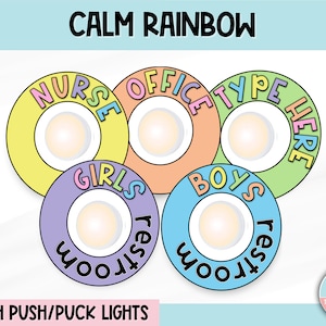 Push Light Classroom Hall Pass System - Editable School Pass Signs ...