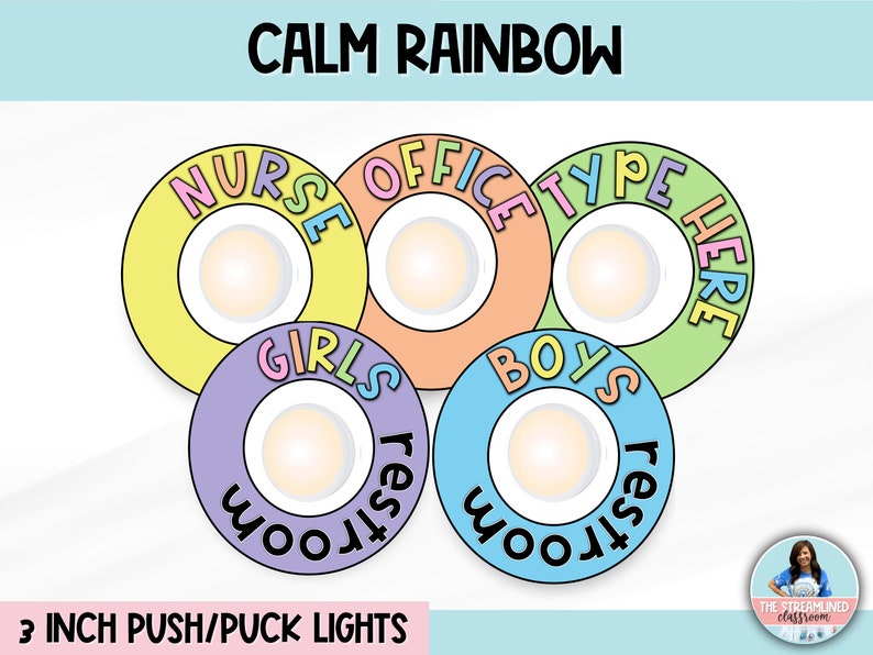 Push Light Classroom Hall Pass System - Editable School Pass Signs ...