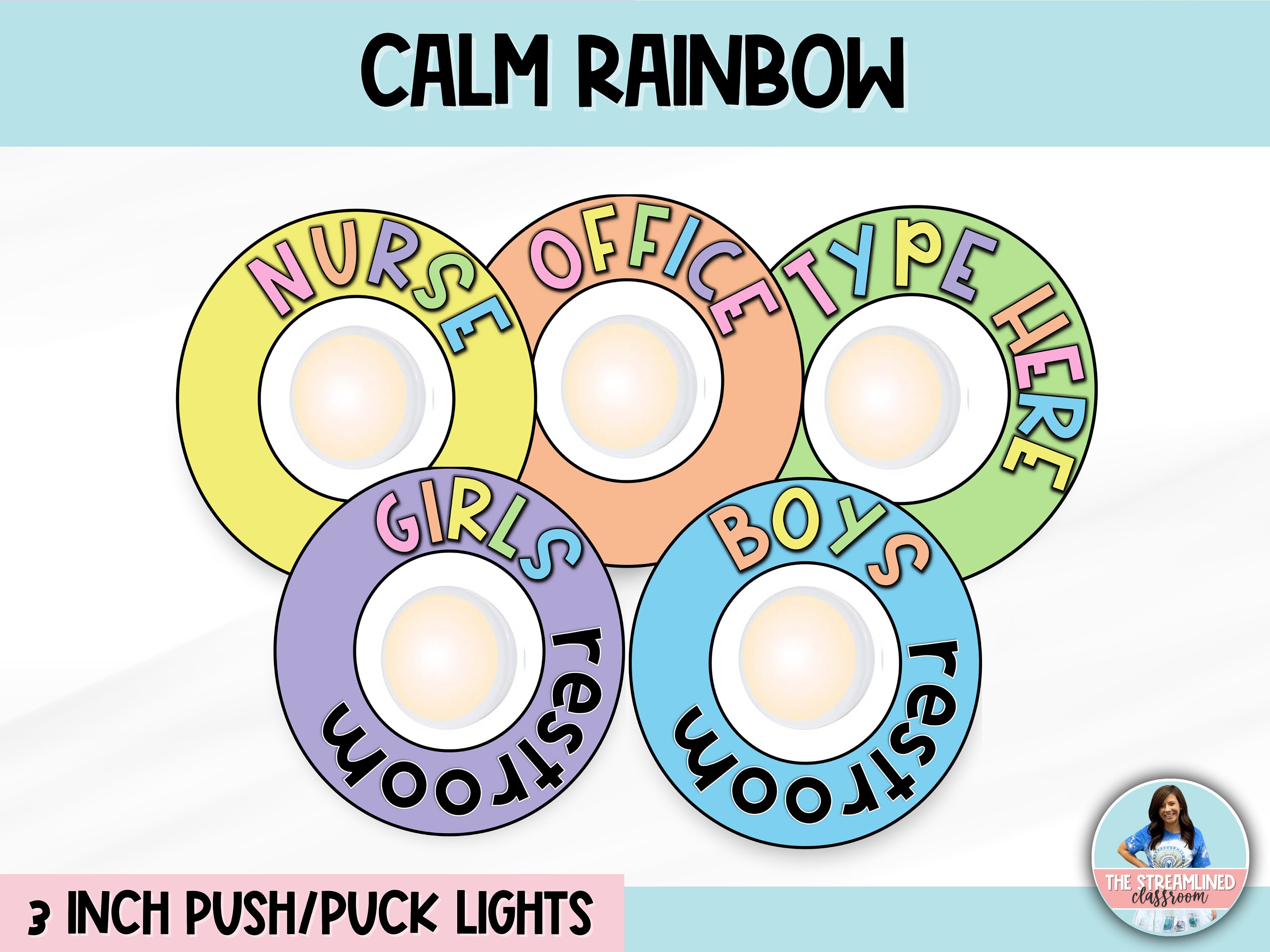 Push Light Classroom Hall Pass System - Editable School Pass Signs ...