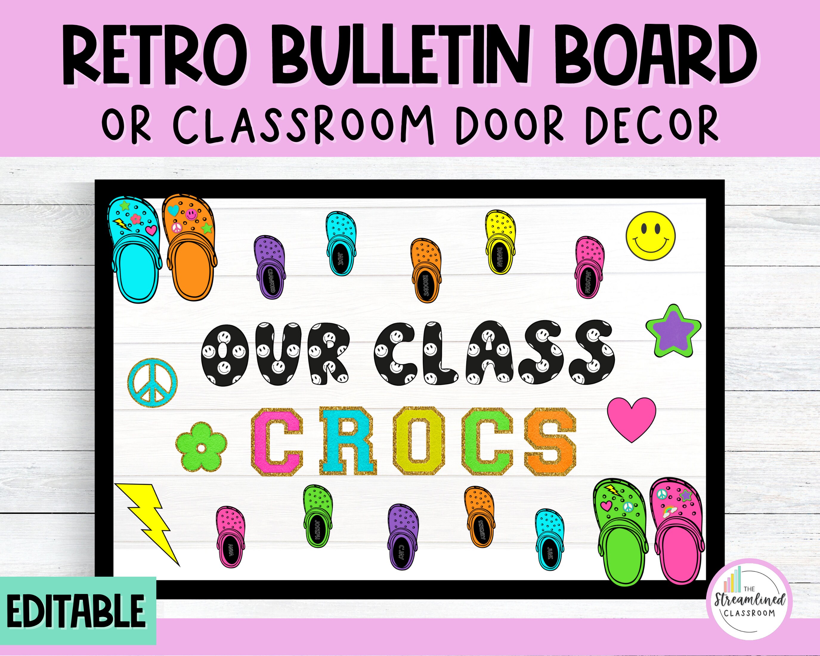 Retro Bulletin Board or Classroom Door Bright Varsity Patch - Etsy