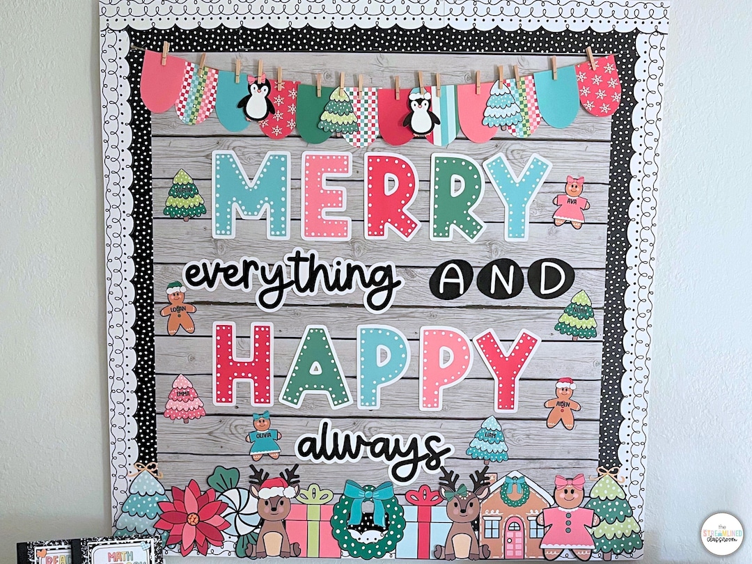 Christmas Bulletin Board Kit | Holiday Door Decor for Classroom ...
