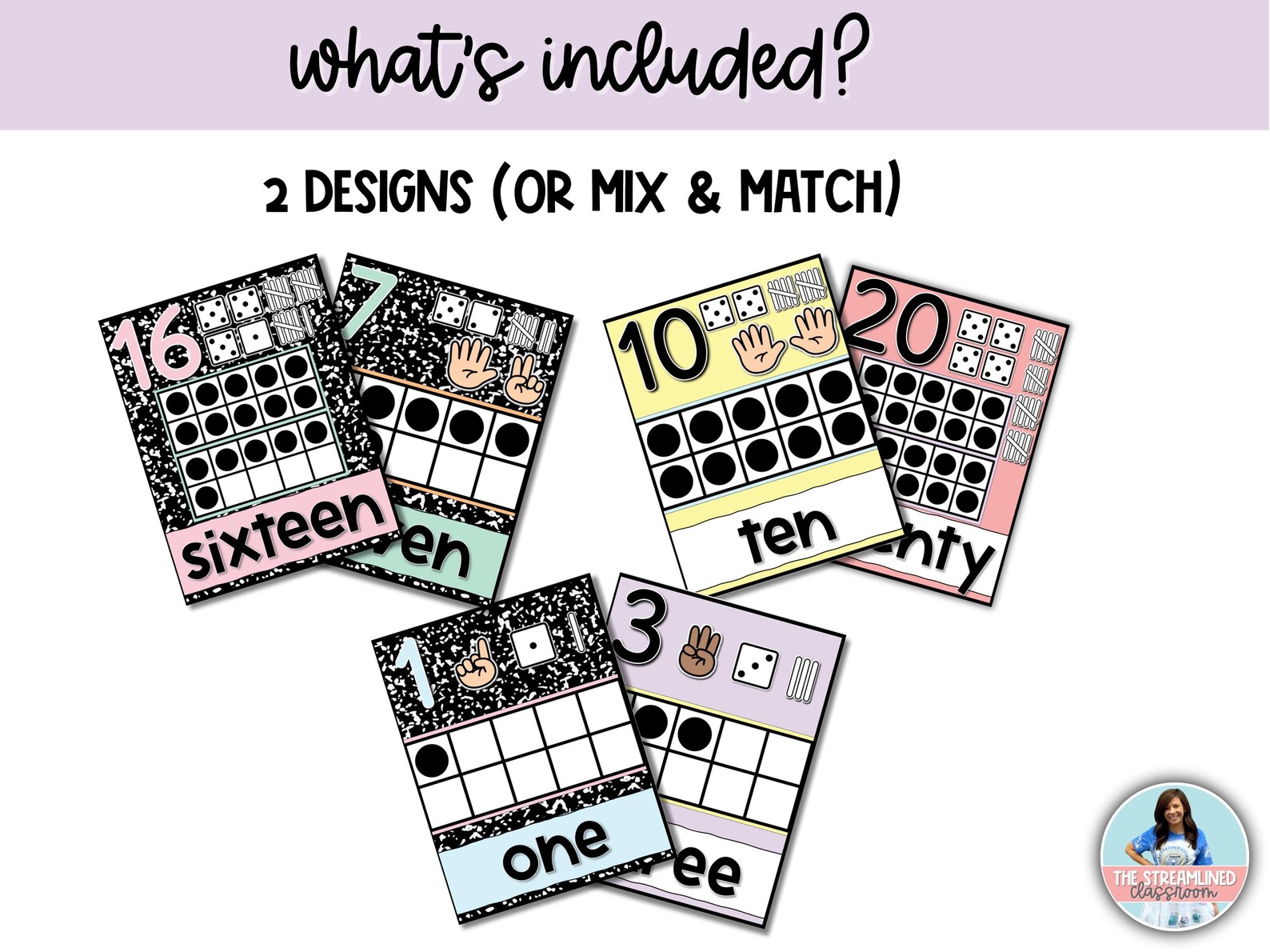 Composition Notebook Themed Number Posters for Classroom - Number ...