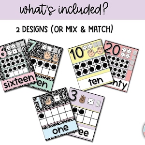 Composition Notebook Themed Number Posters for Classroom - Number ...