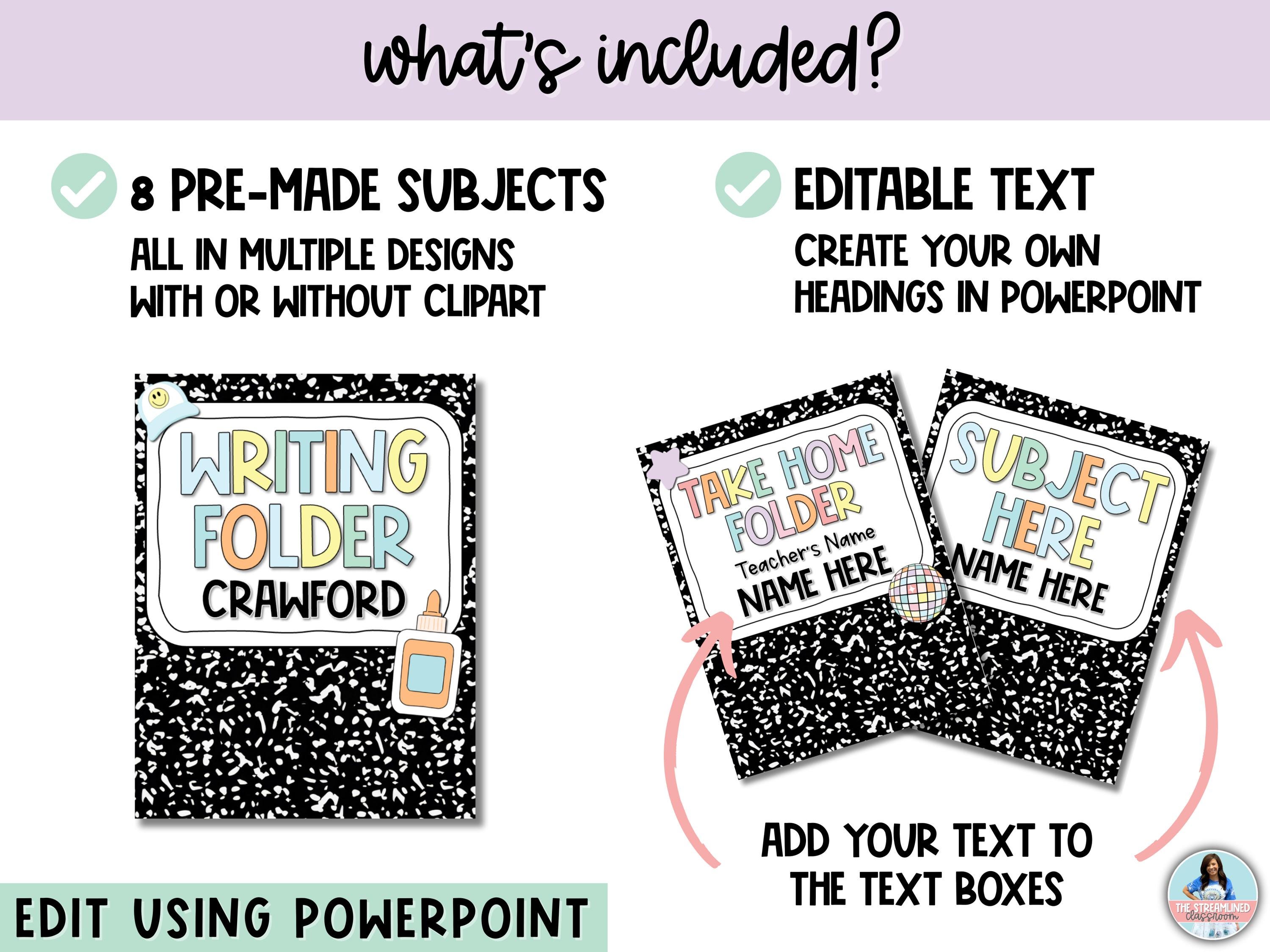 Folder Covers for Homework, Subject, or Take Home Folders - Student and ...