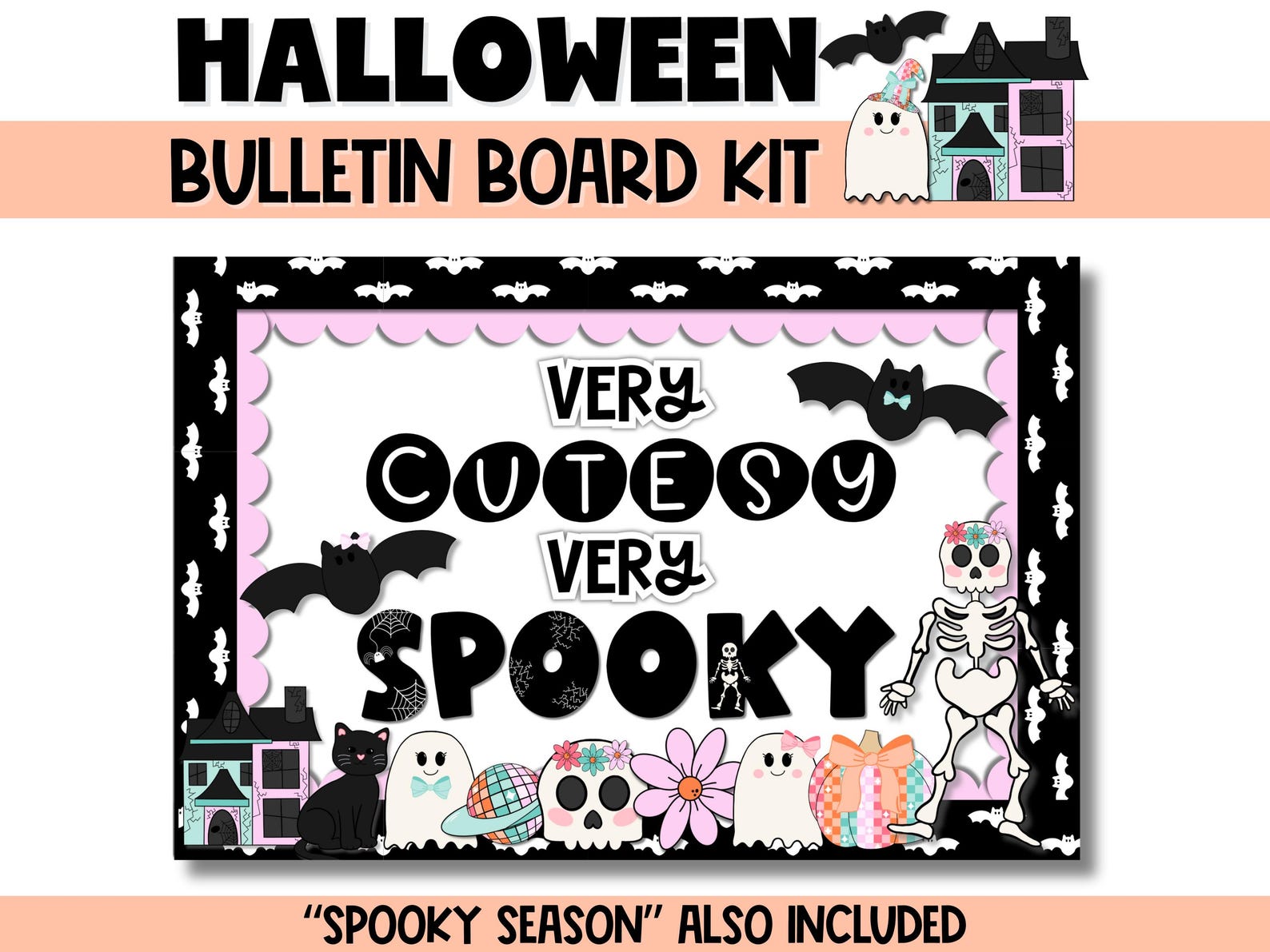 Halloween Bulletin Board Kit - October Classroom Decor - Very Cutesy ...