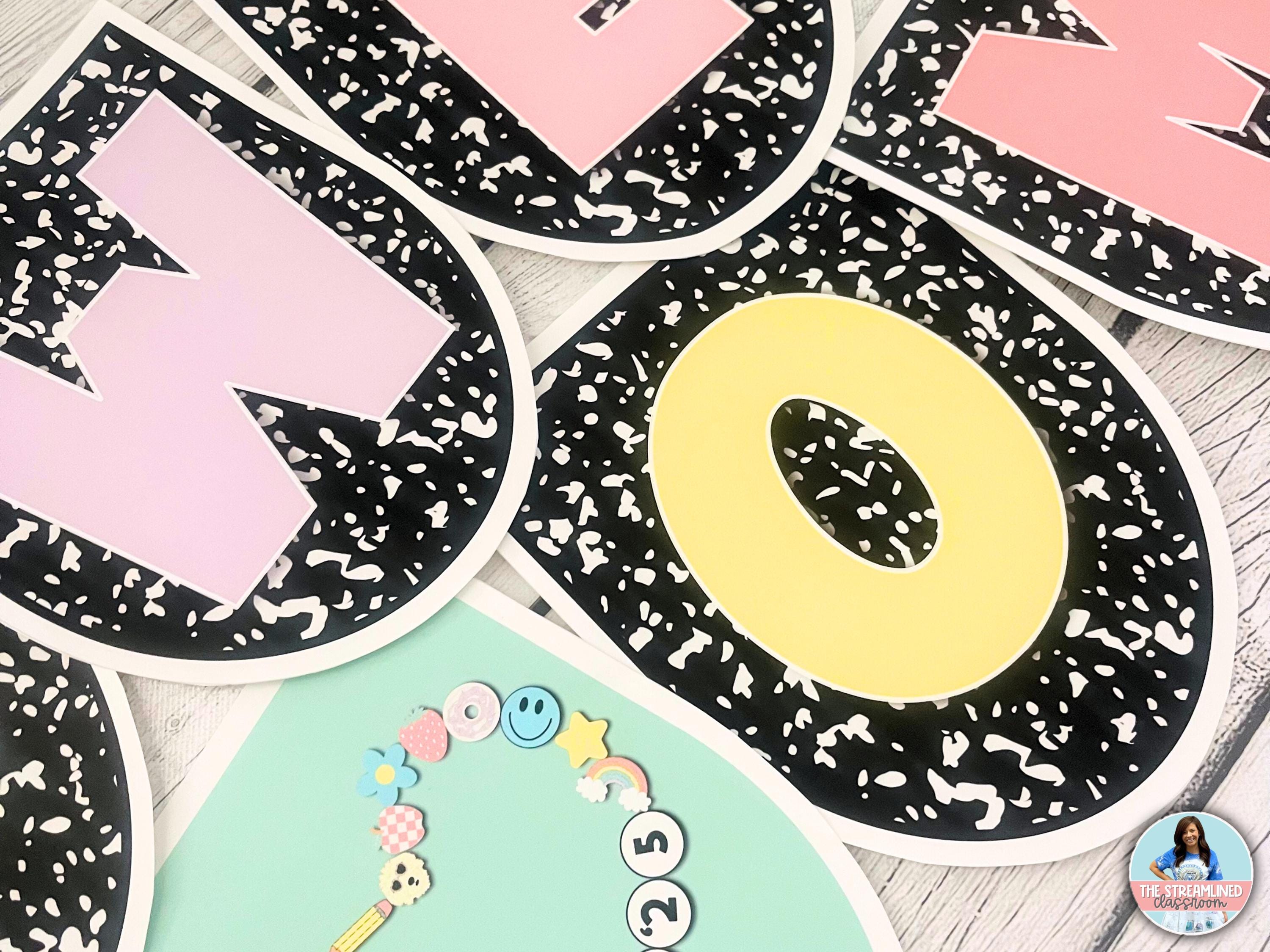 Composition Notebook Welcome Banner for Classroom - Editable Pennants ...