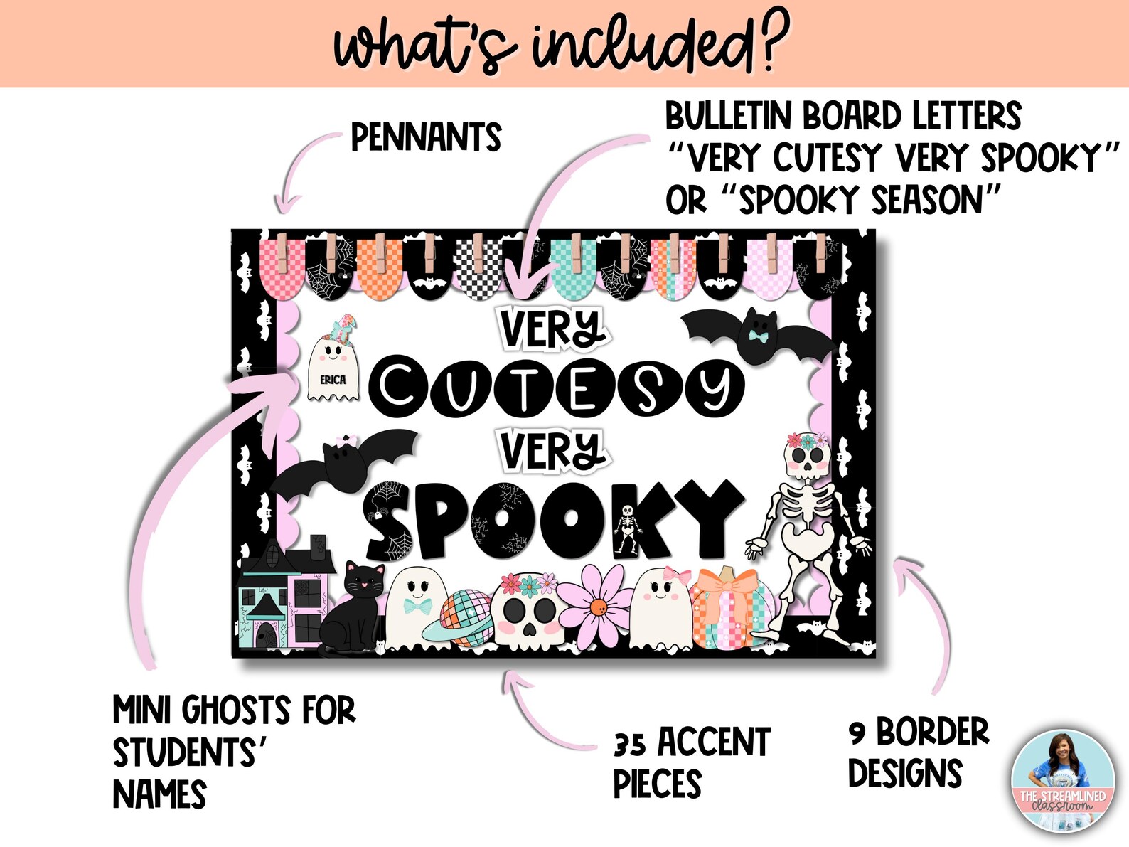 Halloween Bulletin Board Kit - October Classroom Decor - Very Cutesy ...
