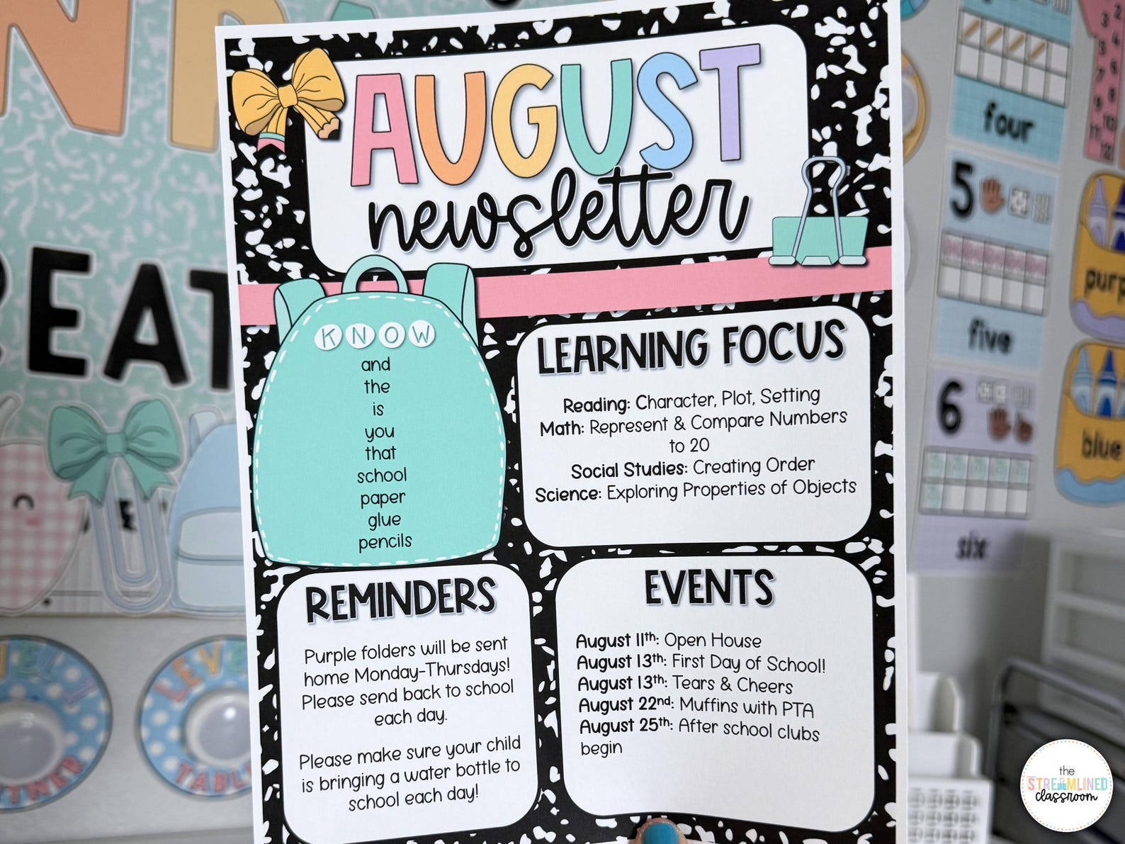 August Newsletter Templates - Weekly Monthly Editable Classroom Back-to ...