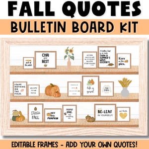 Fall Quotes and Phrases Bulletin Board Kit or Classroom Door Decoration ...