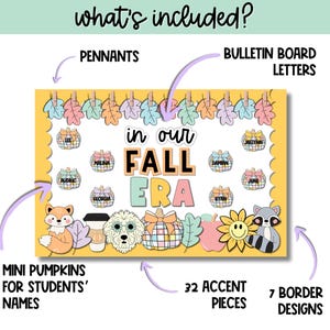 In Our Fall Era Bulletin Board - Autumn Door Decor Kit - Disco Pumpkins ...
