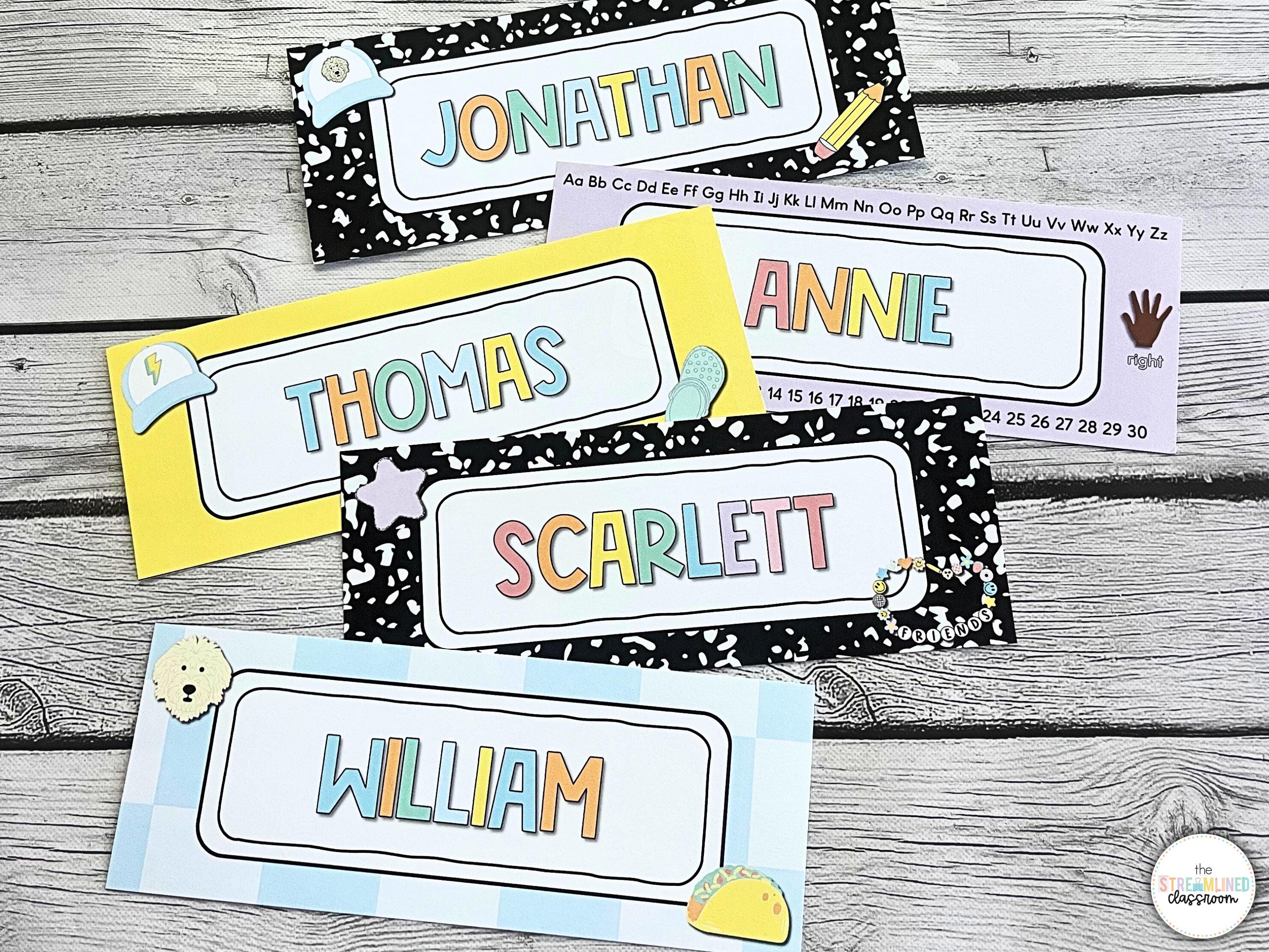 Student Desk Tags or Classroom Name Plates - Editable Templates ...