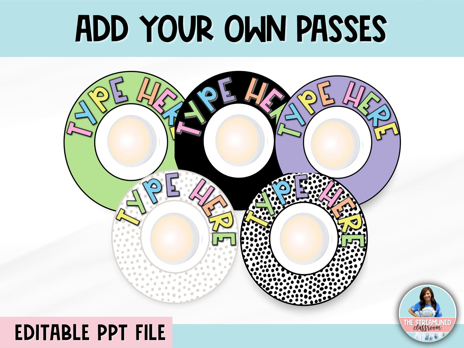 Push Light Classroom Hall Pass System - Editable School Pass Signs ...