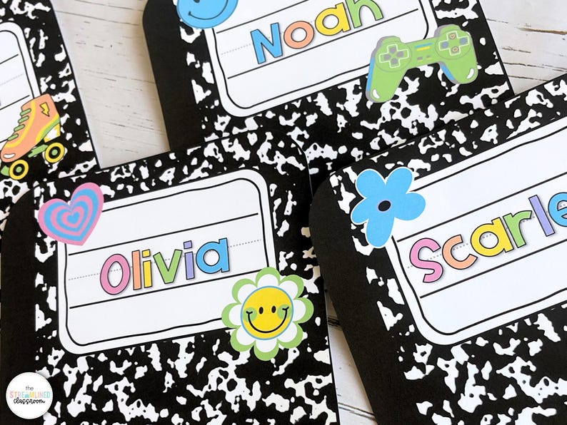 Student Locker Tags or Classroom Name Labels - Editable Retro ...