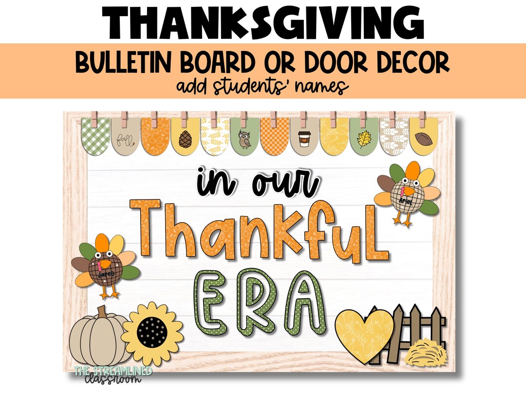 Thanksgiving Bulletin Board or Classroom Door Decor Kit - Cute ...