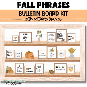 Fall Quotes and Phrases Bulletin Board Kit or Classroom Door Decoration ...