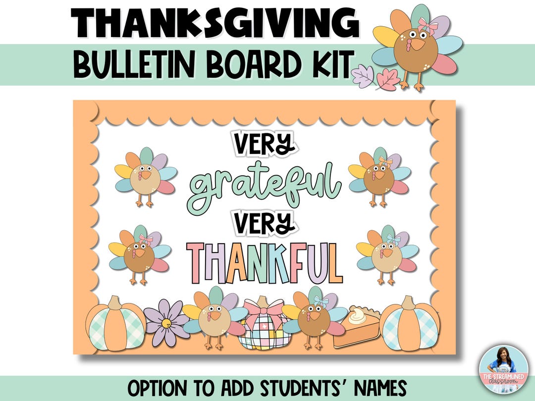 Thanksgiving Bulletin Board or Classroom Door Decor Kit - Printable ...