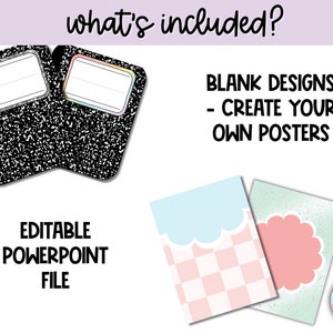 Composition Notebook Alphabet Posters - Pastel Classroom Decor ...