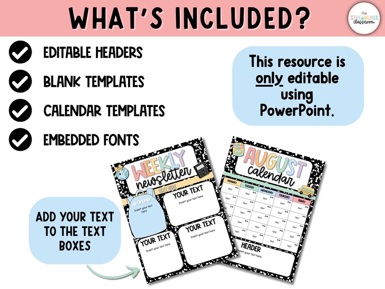 August Newsletter Templates - Weekly Monthly Editable Classroom Back-to ...