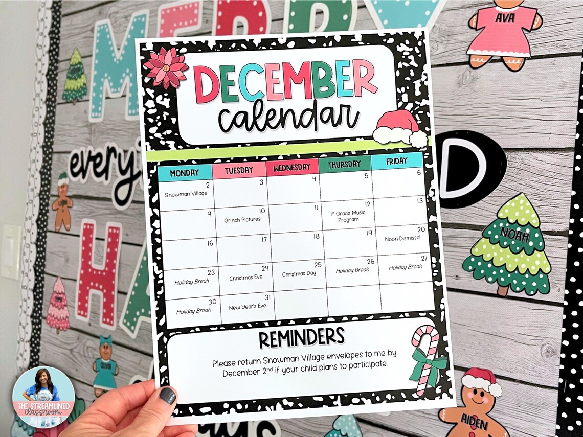 December Newsletter Template - Weekly or Monthly Editable Classroom ...
